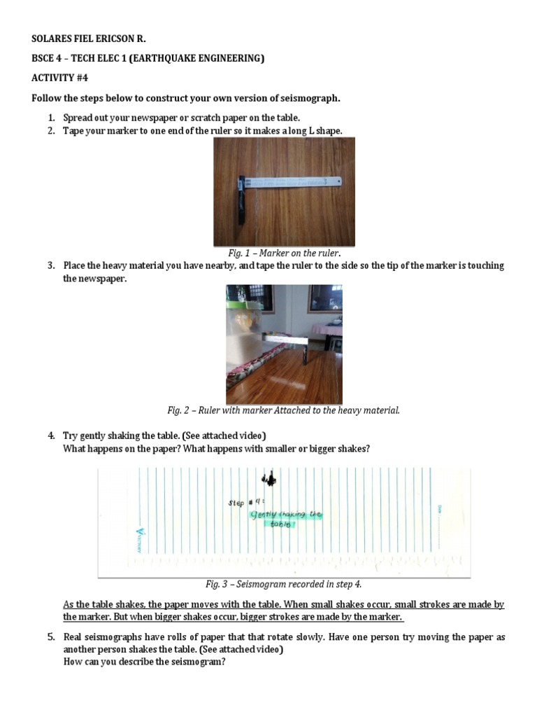Earthquake Engineering Activity 4 - Seismograph | PDF | Seismology ...