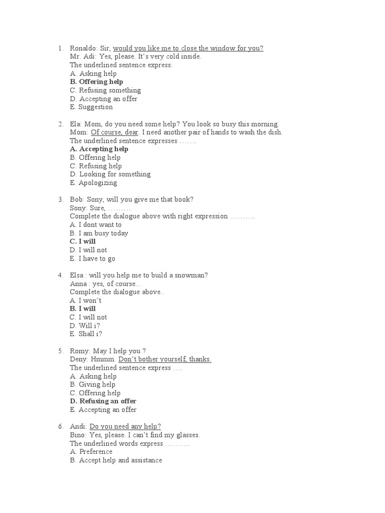 Soal Offering Help Kelas 12 Pdf