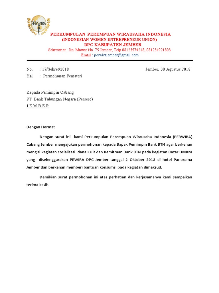 Surat Permintaan Sosialisasi Ke BTN | PDF