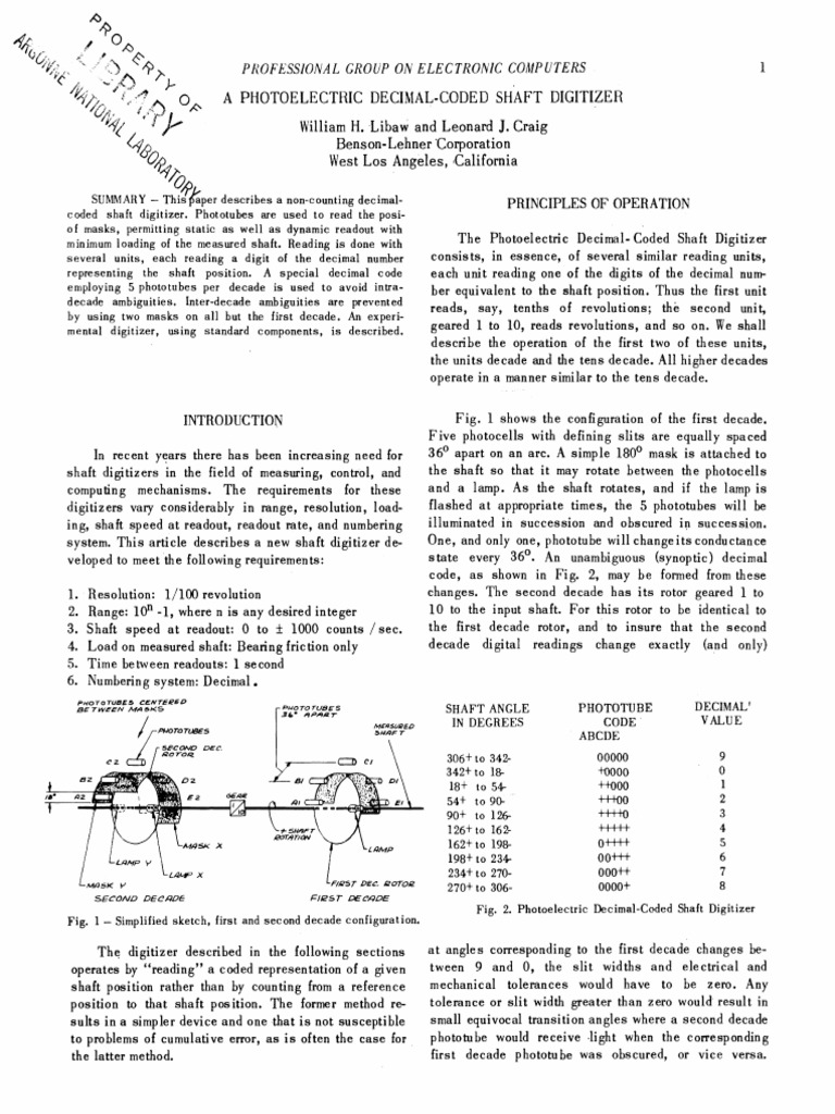 Photoelectric Decimal Shaft Digitizer | PDF | Relay | Amplifier