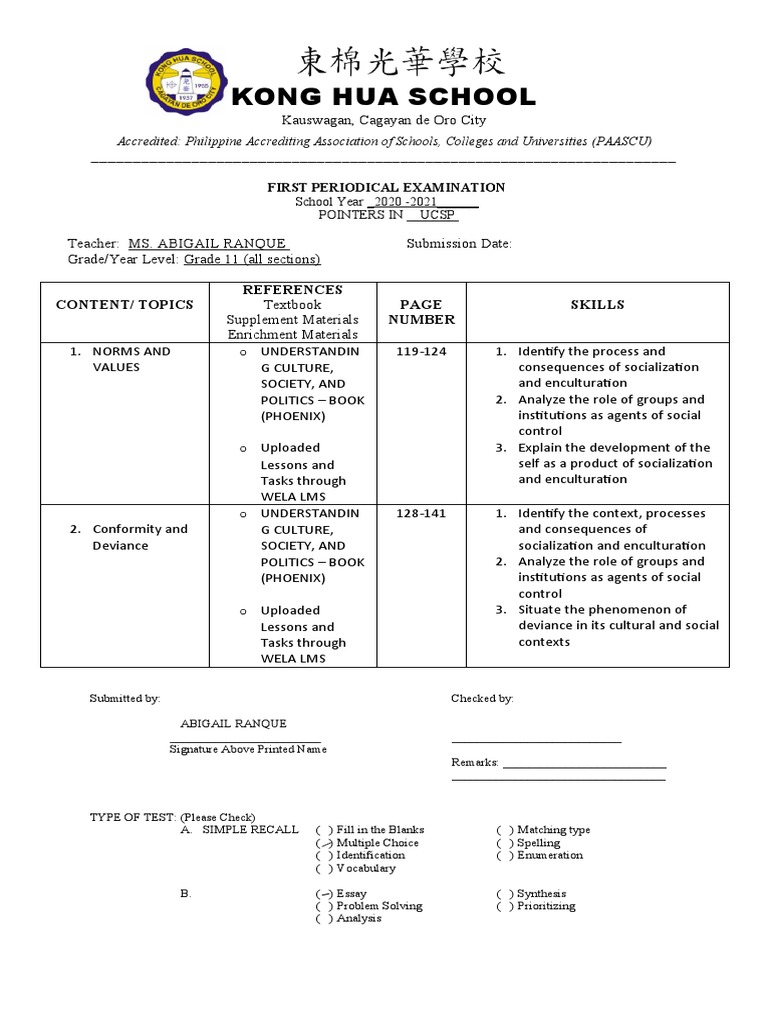 Pointers Ucsp 2nd Quarter | PDF | Socialization | Applied Psychology