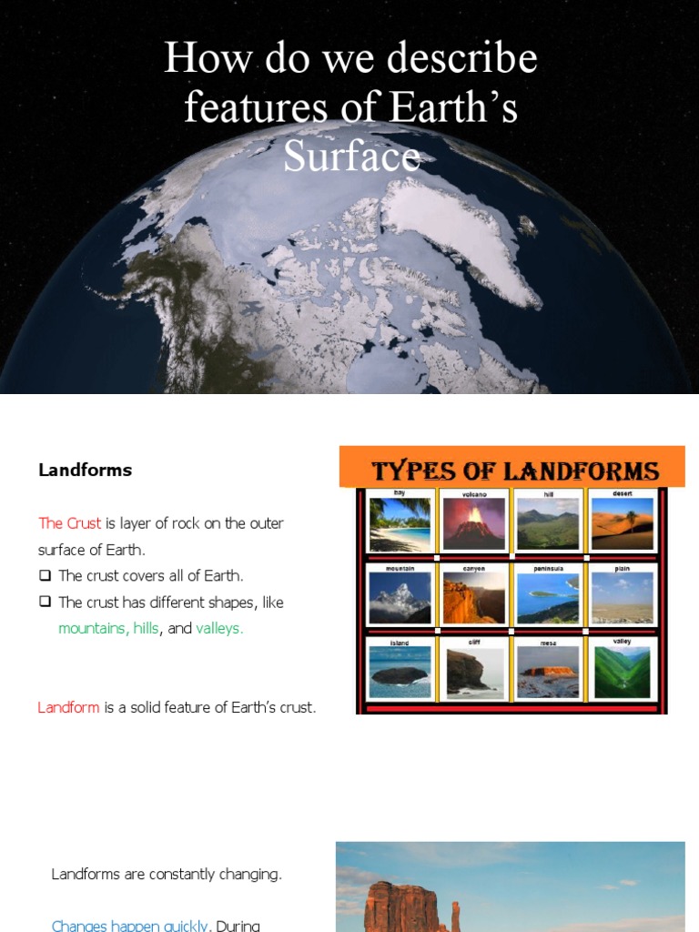How Do We Describe Features of Earth's Surface | PDF | Magma | Glacier