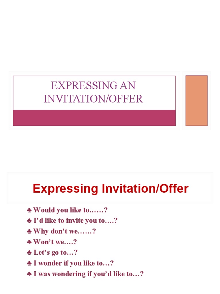Expressing An Invitation 140113140856 Phpapp02 | PDF