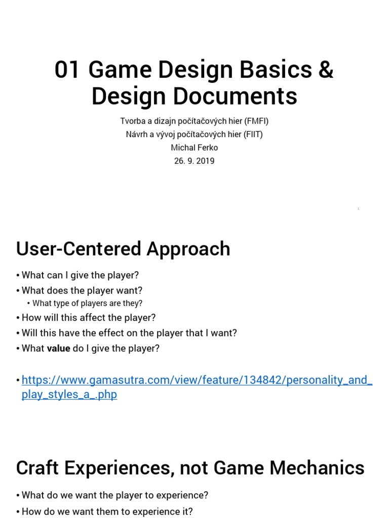 01 Game Design Basics and Design Documents | PDF | 3 D Computer ...
