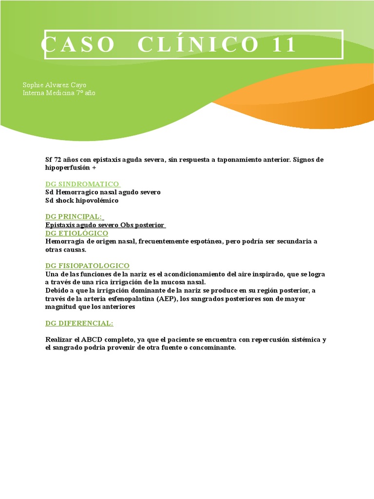Caso 11 ORL Sophie Alvarez | PDF | Enfermedades y trastornos humanos | Medicina