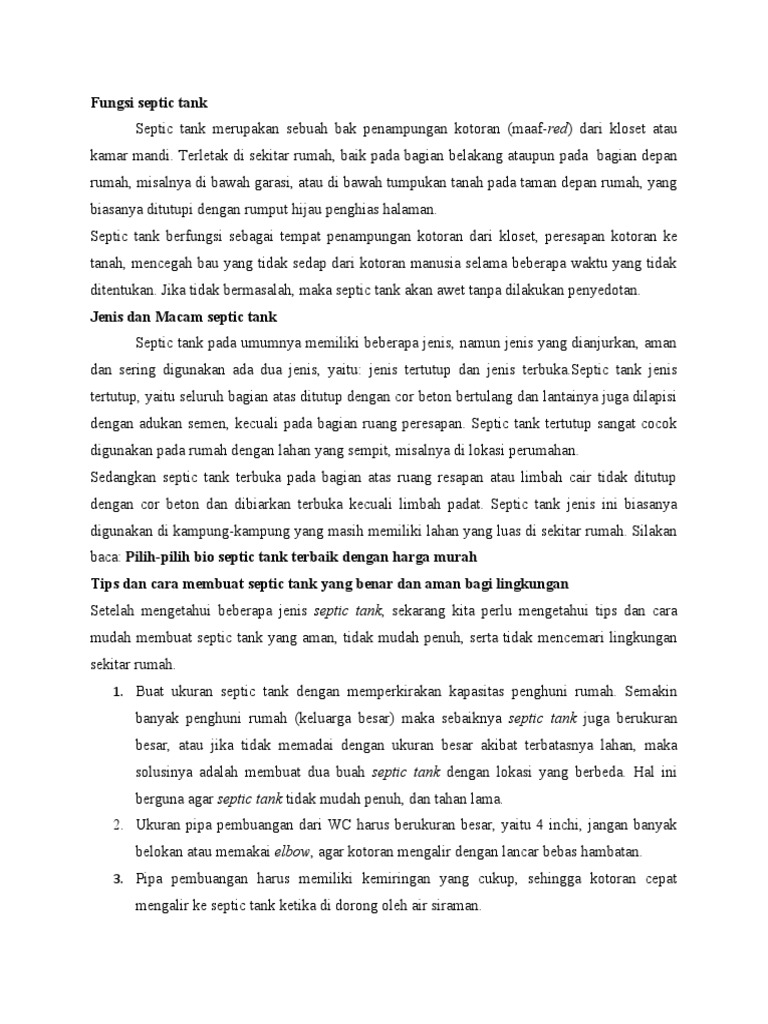 Panduan Lengkap Pembuatan Septic Tank | PDF | Griya & Taman