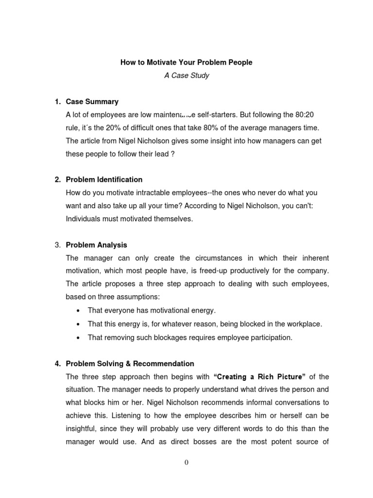 How To Motivate Your Problem People: A Case Study | PDF | Insight ...