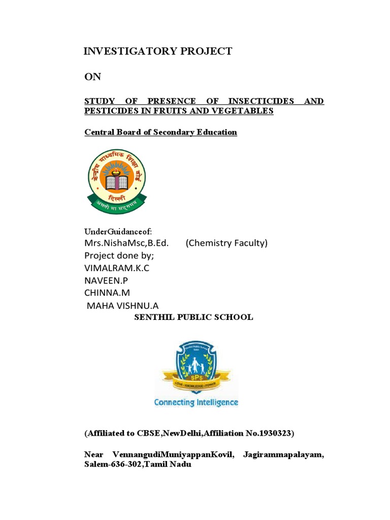 Investigatory Project | PDF | Pesticide | Insecticide
