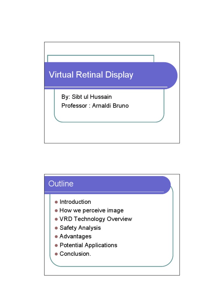 Virtual Retinal Display Presentation | PDF
