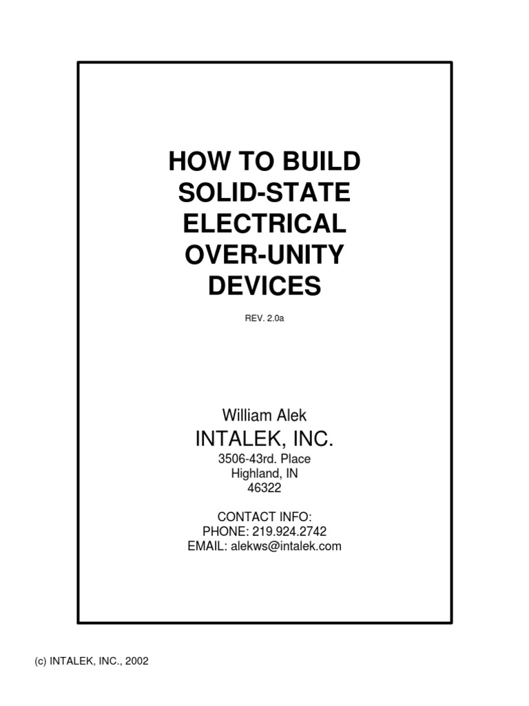 How To Build Solid-State Electrical Over-Unity Devices | PDF ...