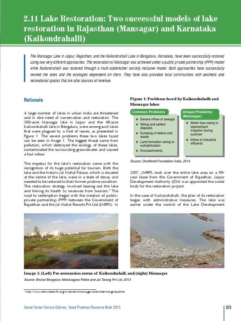 Lake Restoration Success in India | PDF | Sustainability | Hydrology