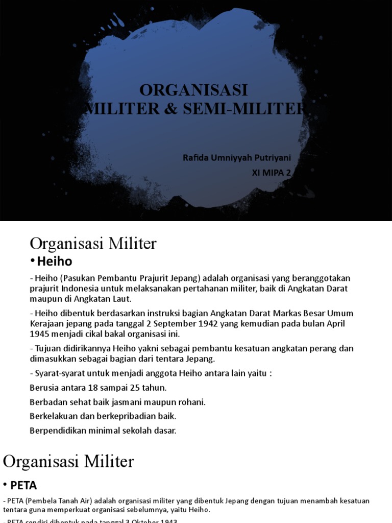 PETA: Organisasi Militer Jepang 1943 | PDF