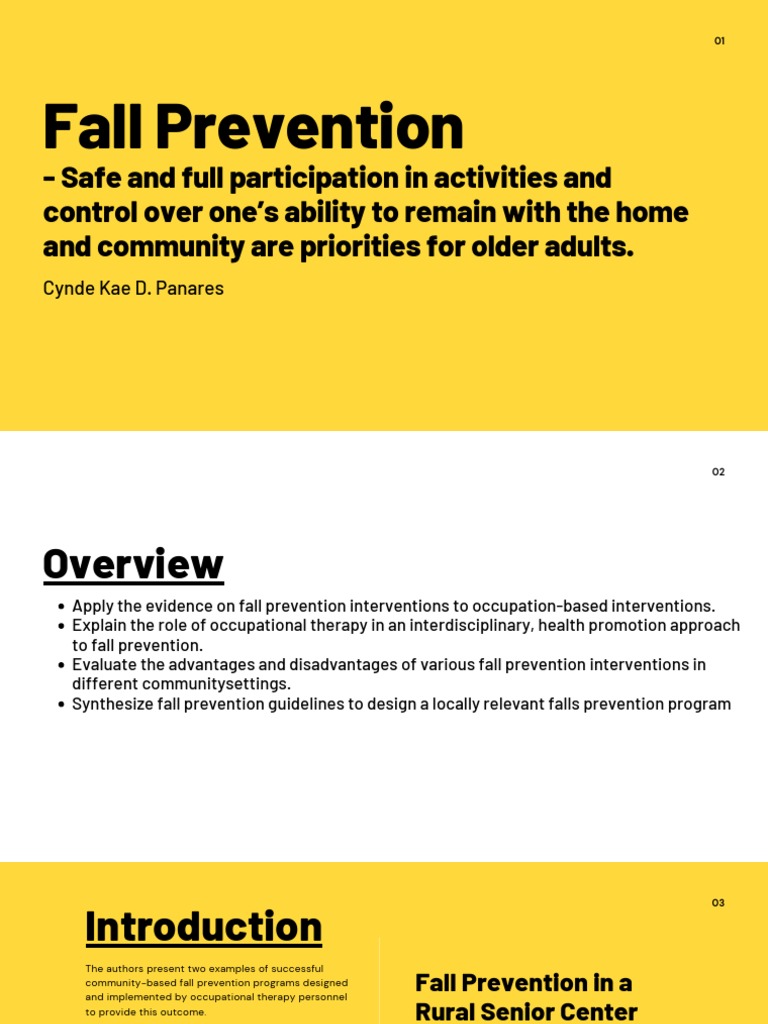 Fall Prevention | PDF | Occupational Therapy | Evaluation