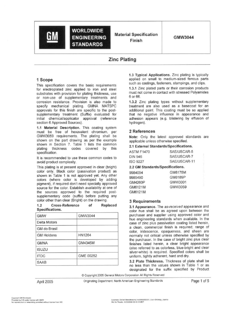22 GMW 3044 Specifications | PDF