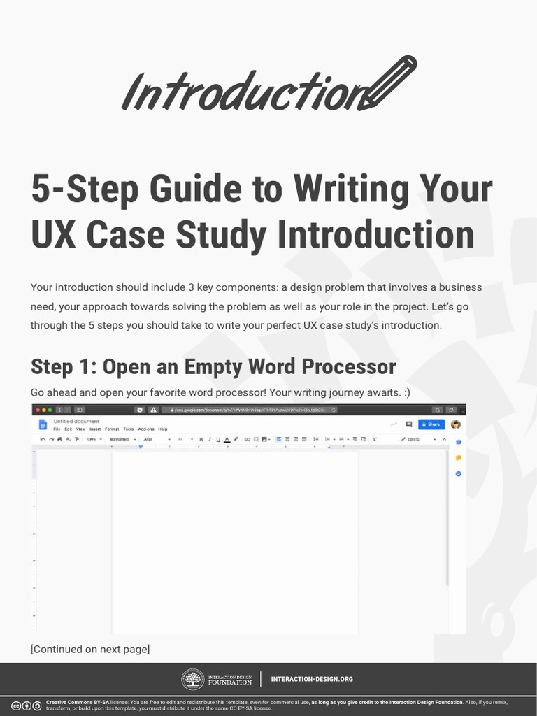 5 Step Guide To Writing Your Ux Case Study Introduction | PDF ...