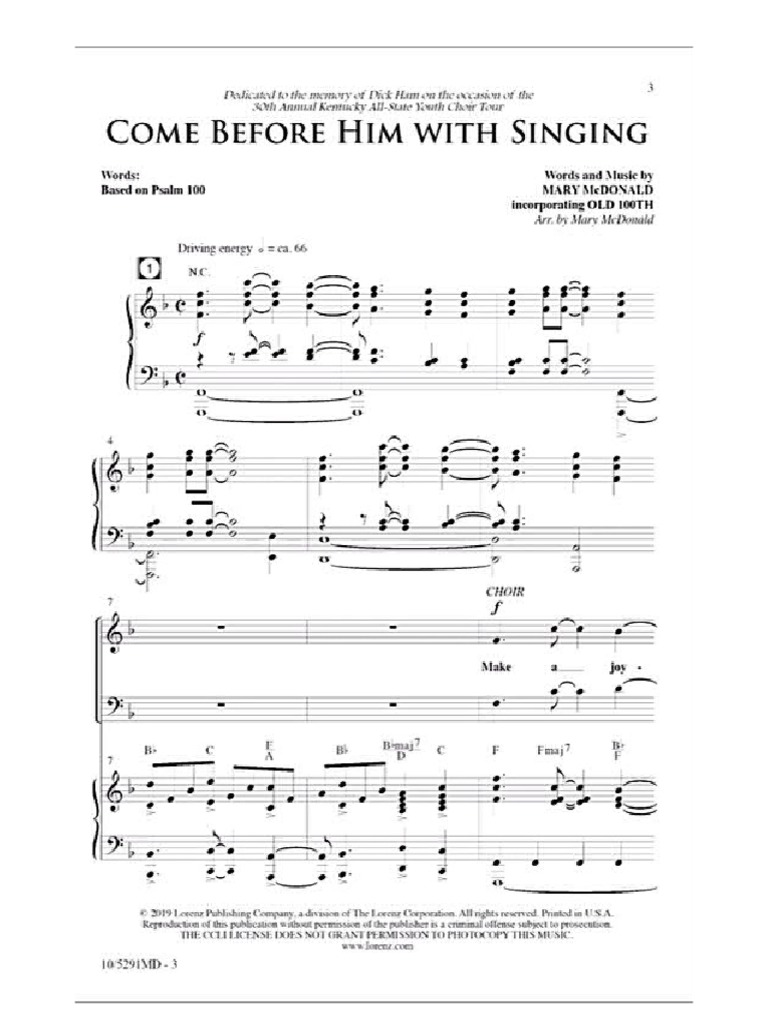 Come Before Him With Singing Word PDF | PDF