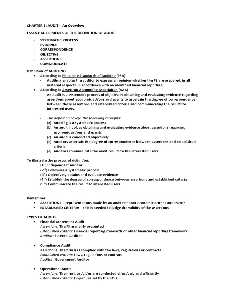 Auditing Theory Reviewer | PDF | Financial Audit | Audit