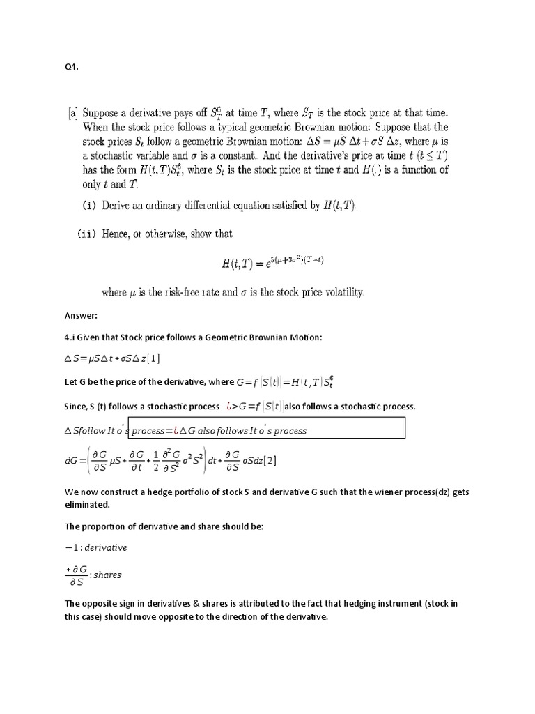Black Scholes Derivation | PDF | Probability Density Function | Black ...