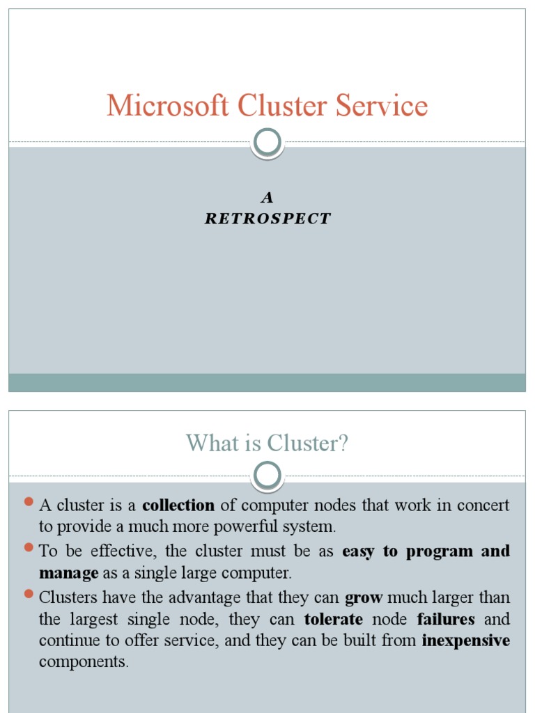 Microsoft Cluster Service | PDF | Computer Cluster | Load Balancing (Computing)