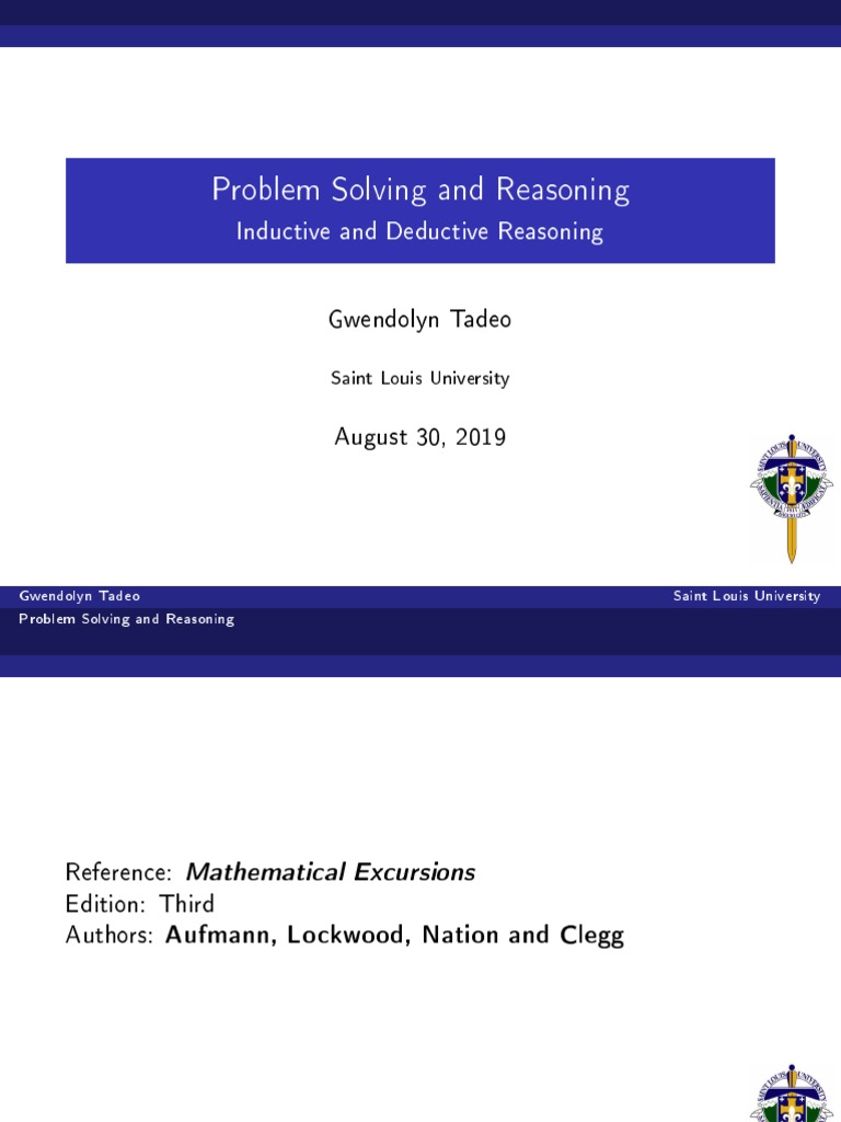 Problem Solving and Reasoning | PDF | Inductive Reasoning | Reason