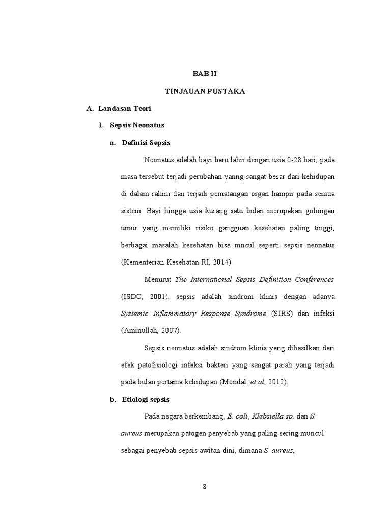 Patofisiologi Sepsis Neonatus dan SNAD | PDF