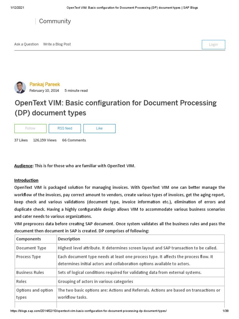 OpenText VIM - Basic Configuration For Document Processing (DP ...