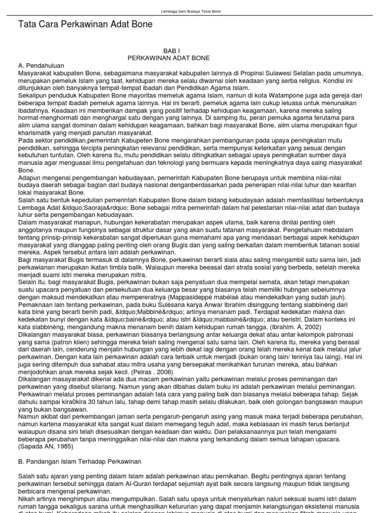 Adat Perkawinan Bugis Bone | PDF