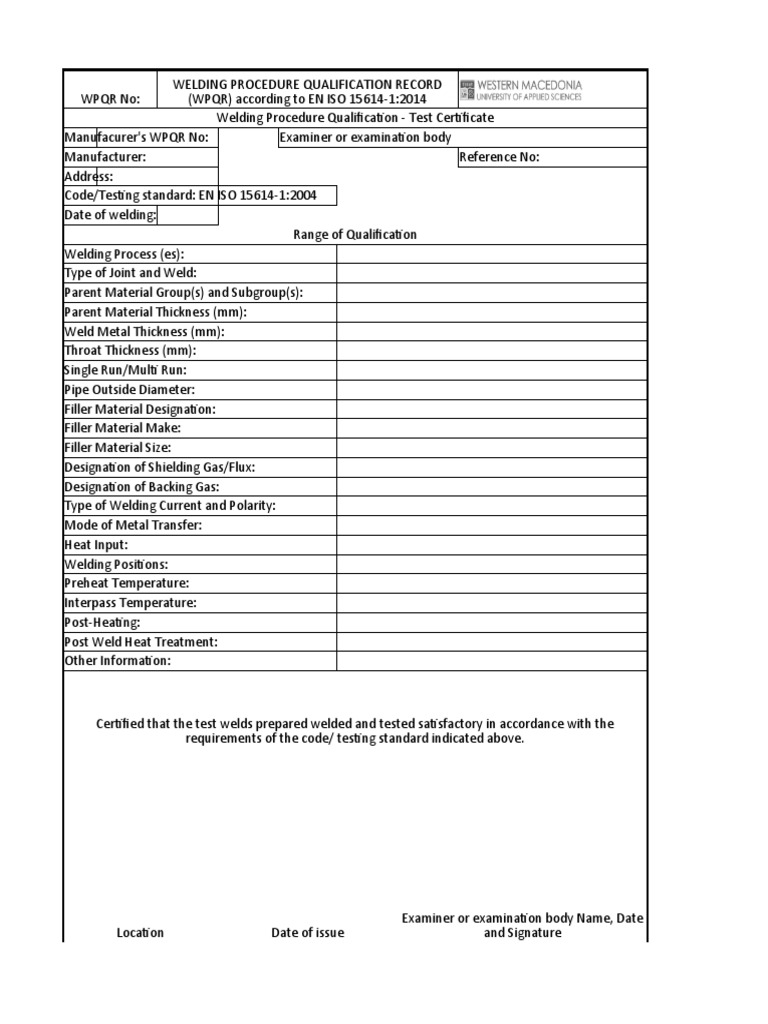 WPQR | PDF | Welding | Construction