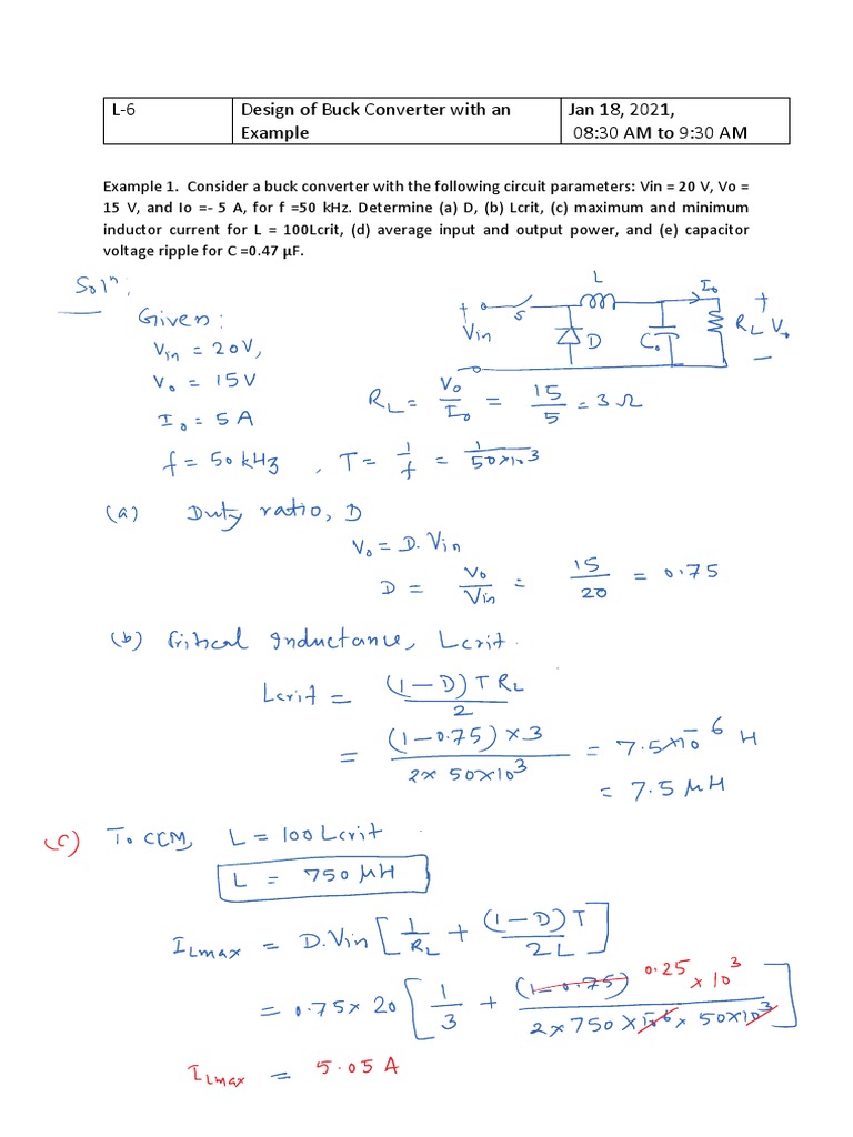 L6 - Design of Buck Converter With Examples | PDF | Teaching Methods ...
