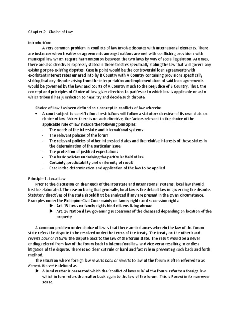 Conflicts - Choice of Law Draft | PDF | Choice Of Law | Jurisdiction