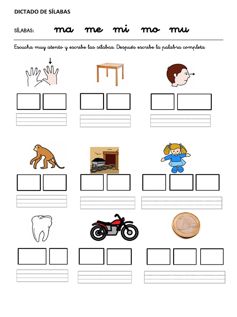Dictado de Sílabas M | PDF