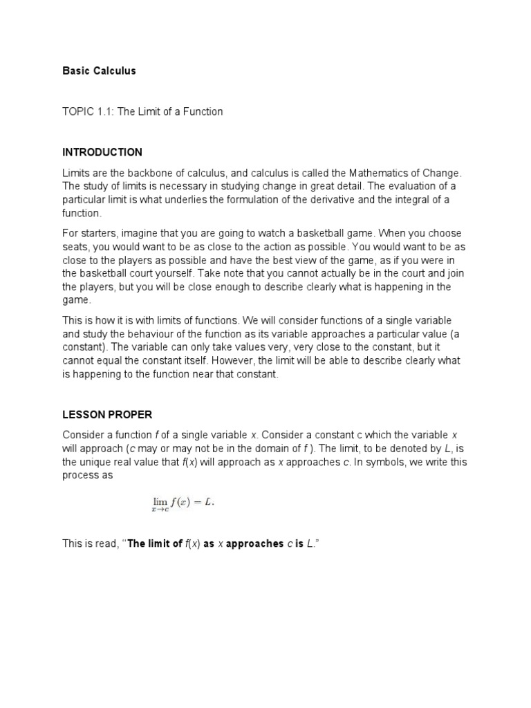 Basic Calculus | PDF