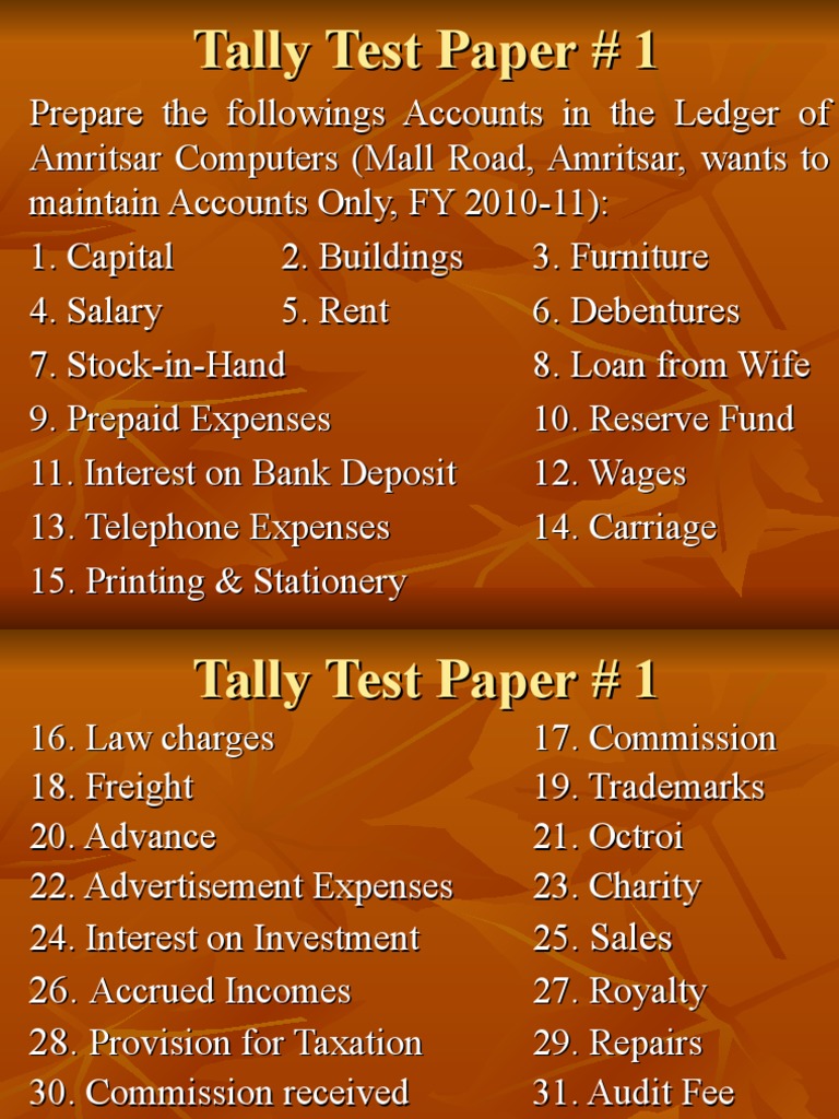 Tally Test Paper 1 | PDF | Accounts Payable | Annual Percentage Rate