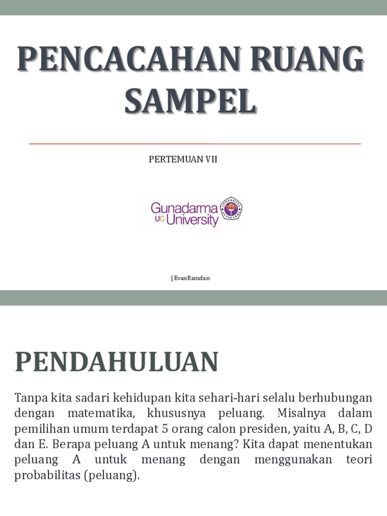 Peluang dan Ruang Sampel dalam Matematika | PDF
