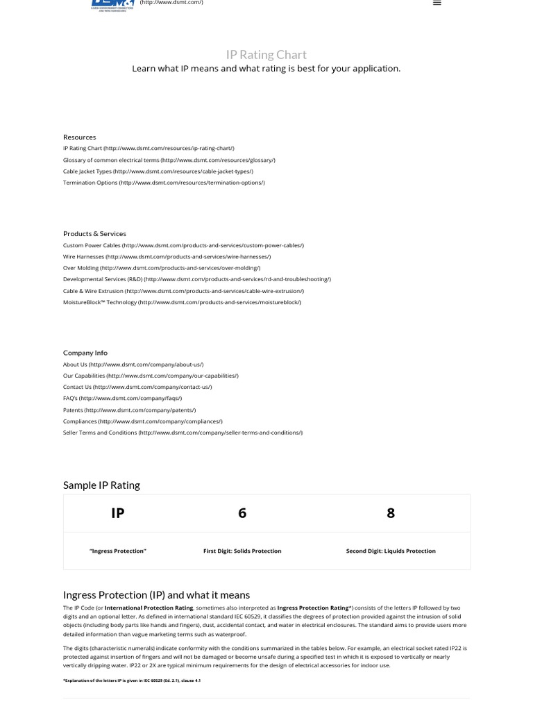 IP Rating Chart | PDF | Electrical Engineering | Nature
