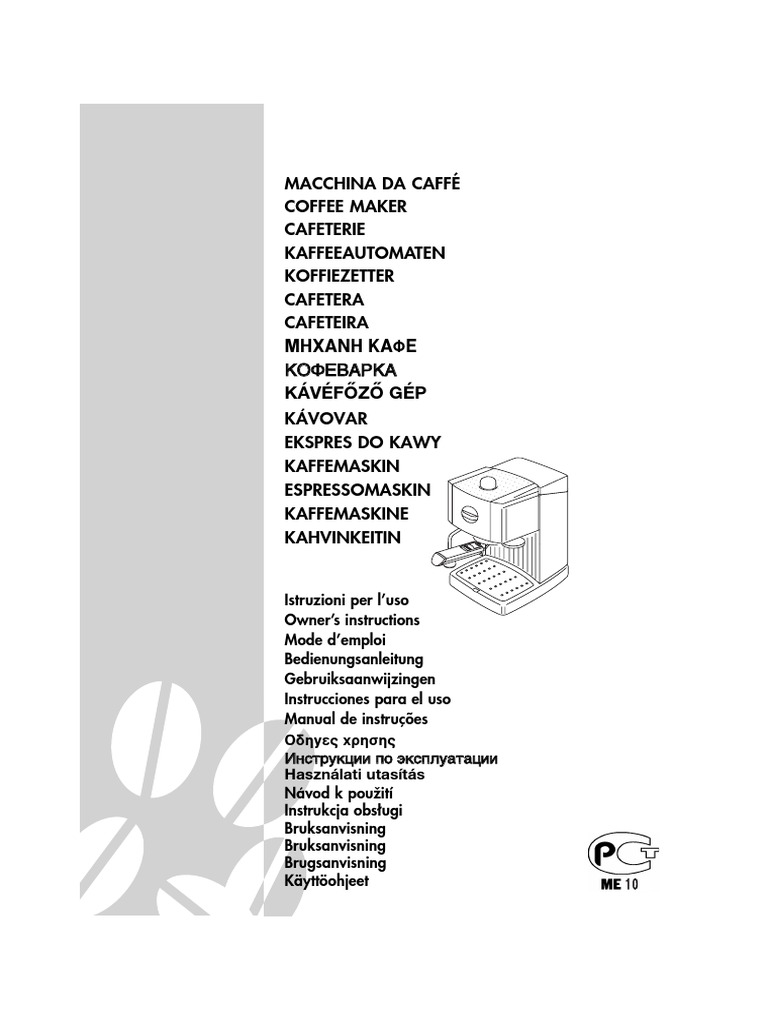ES MANUAL Cafetera Bomba Tradicional EC155 Delonghi | PDF | Ac Power Plugs And Sockets | Fuse ...