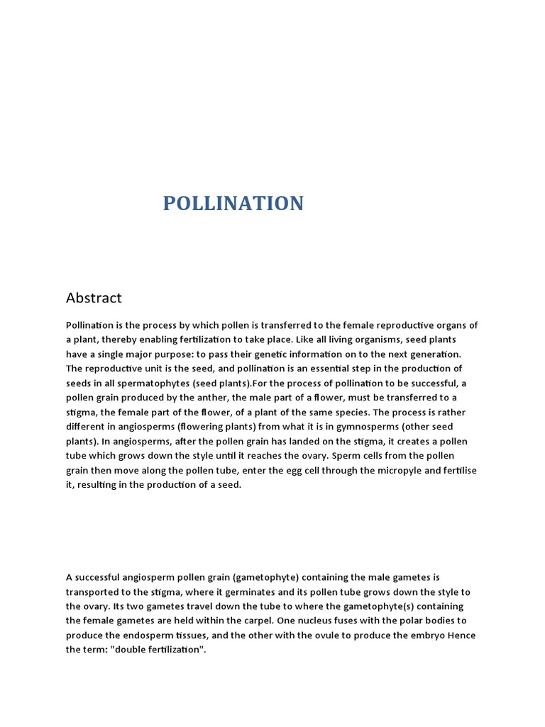 Biology Project Class 12 | PDF | Pollination | Pollinators