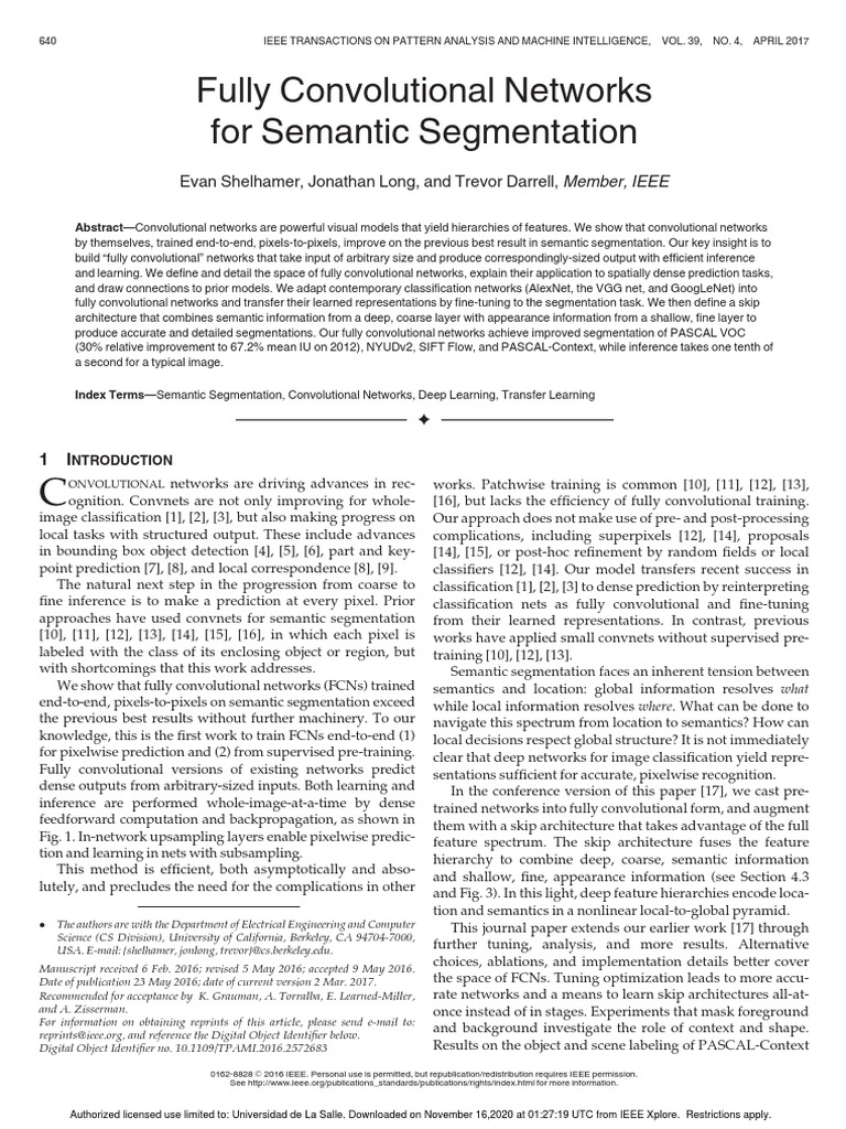 Fully Convolutional Networks For Semantic Segmentation | PDF | Image ...