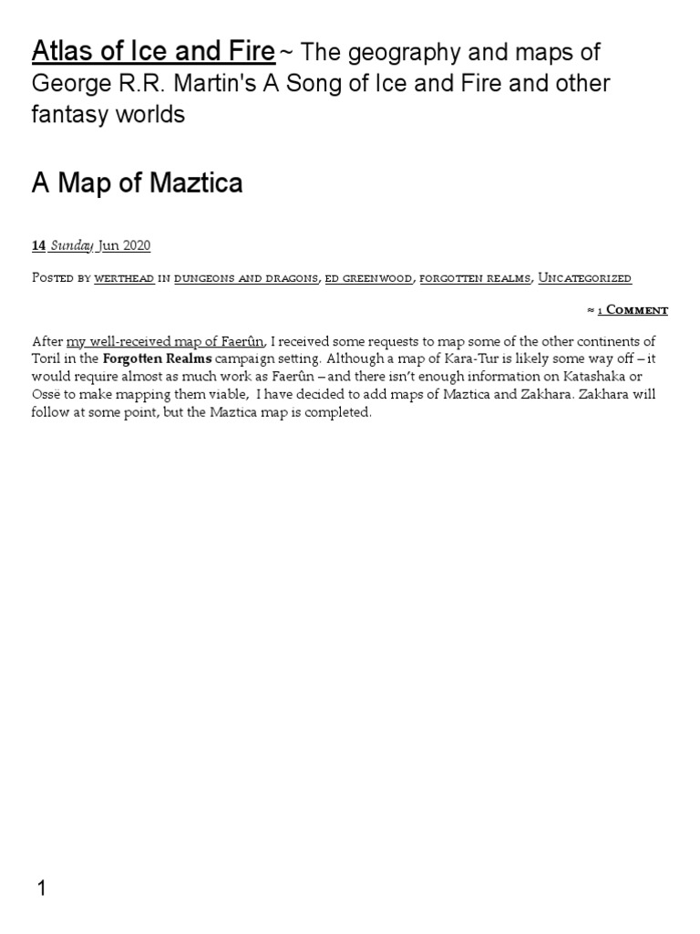 Map of Maztica in Forgotten Realms | PDF | History
