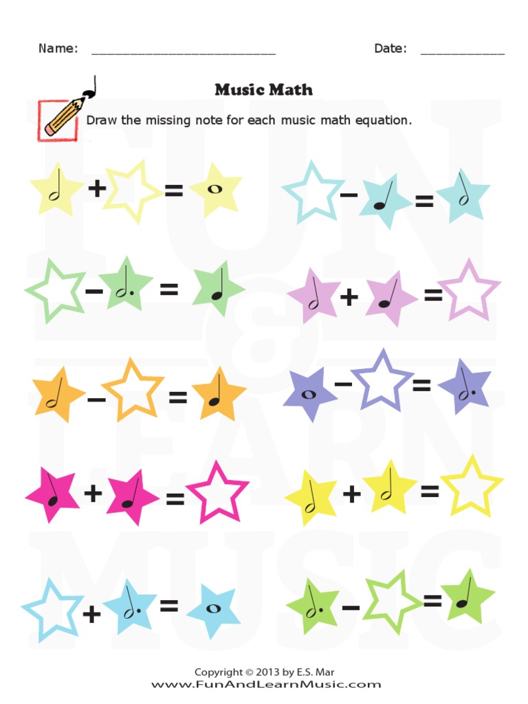 Music Math: Name: - Date | PDF