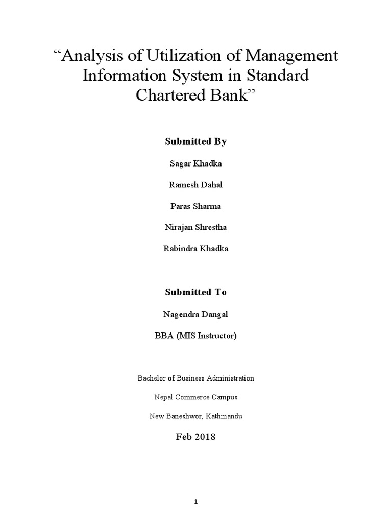 Analysis of Utilization of Management Information System in Standard Chartered Bank | PDF ...