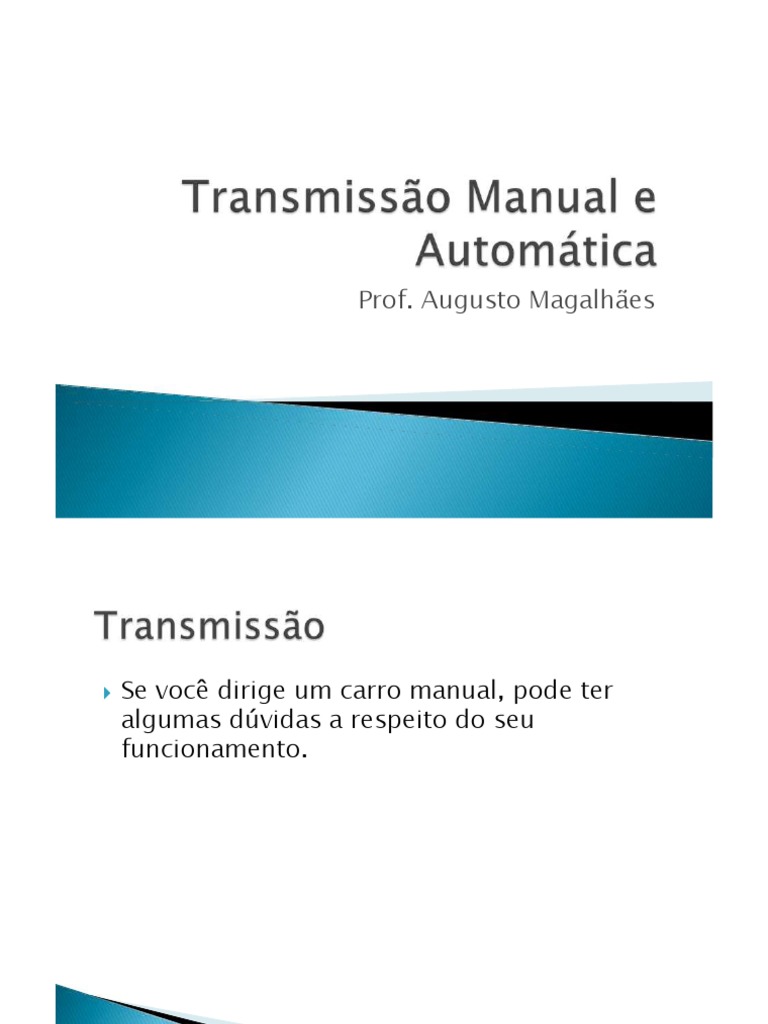Transmissão Automática e Manual | PDF | Transmissão (Mecânica) | Veículos