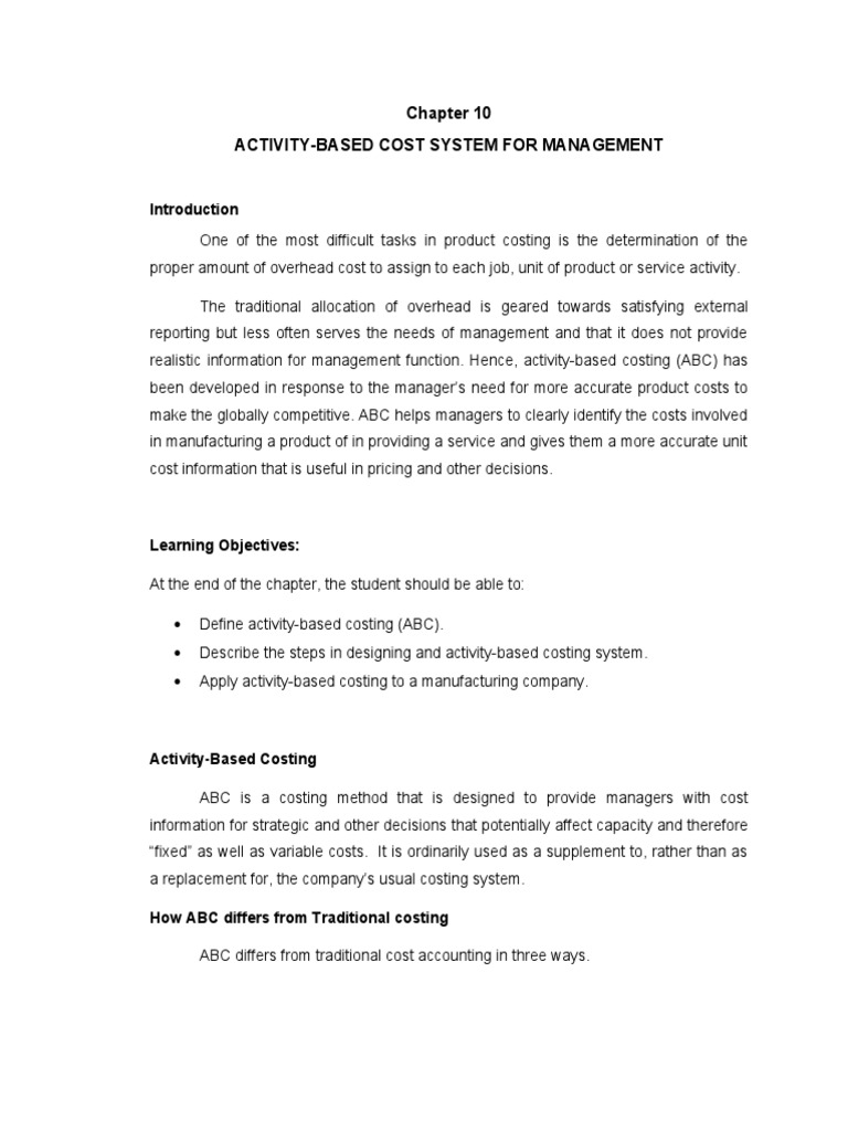 Activity-Based Costing Overview | PDF | Cost Accounting | Cost