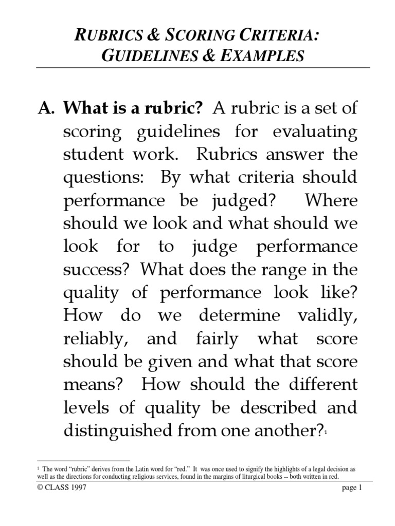 What Is A Rubric | PDF | Rubric (Academic) | Question