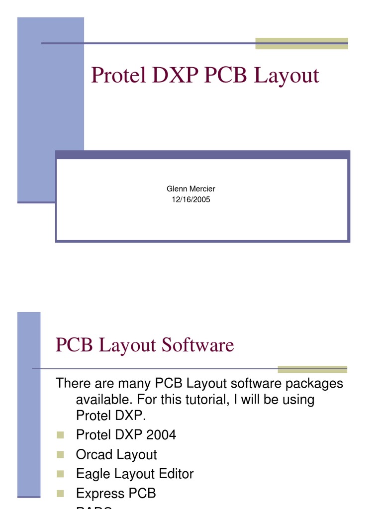 Protel DXP Tutorial | PDF | Printed Circuit Board | Electronic Design