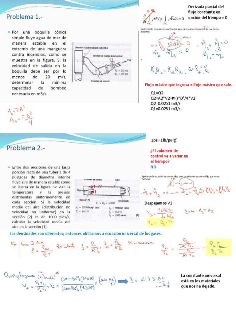Ecuación de Continuidad - Ejercicios Resueltos | PDF
