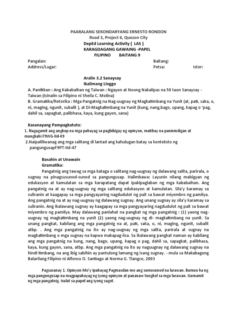 2Q - Worksheet Week5 F9m2020-2021 | PDF