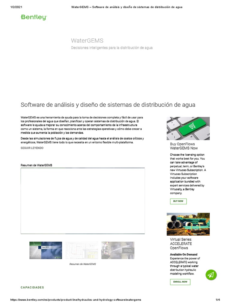 WaterGEMS - Software de Análisis y Diseño de Sistemas de Distribución ...