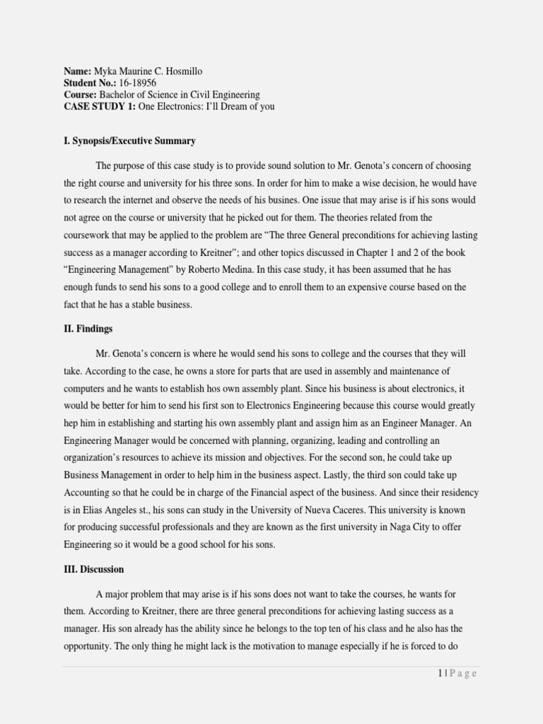 Case Study Electronics | PDF | Case Study | Engineering