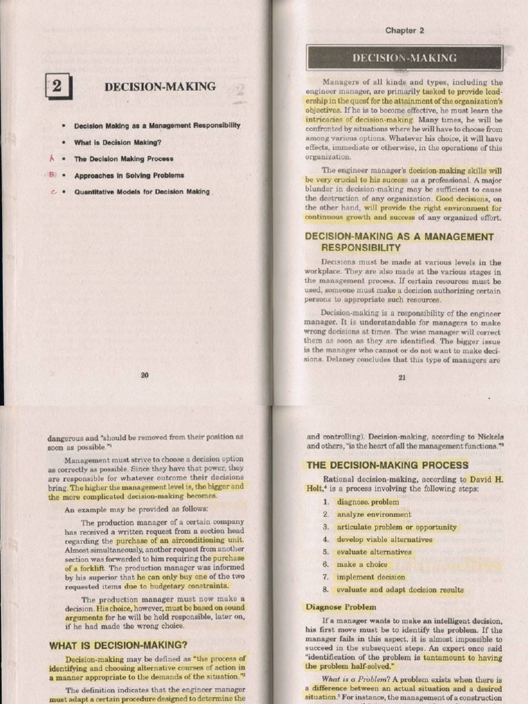 Chapter 2-Decision Making | PDF